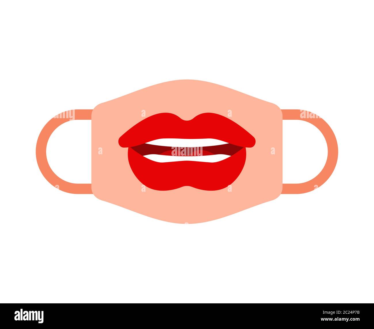 Protective mask template with Female lips. Coronavirus protection ...