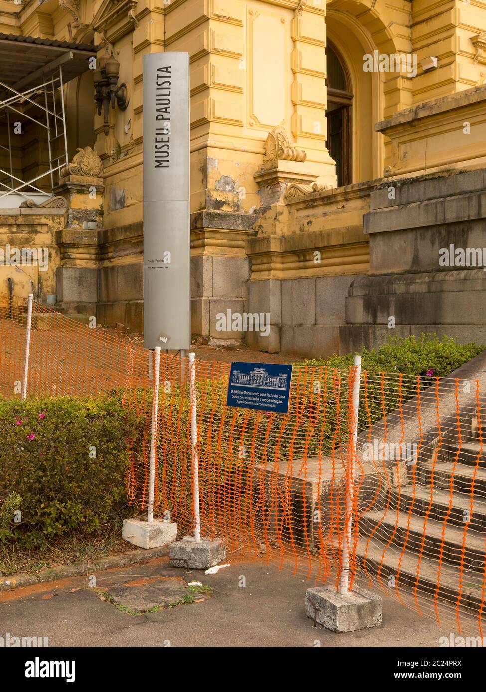 SAO PAULO, BRAZIL - JUL 05, 2018 - Ipiranga museum access ladders under ...