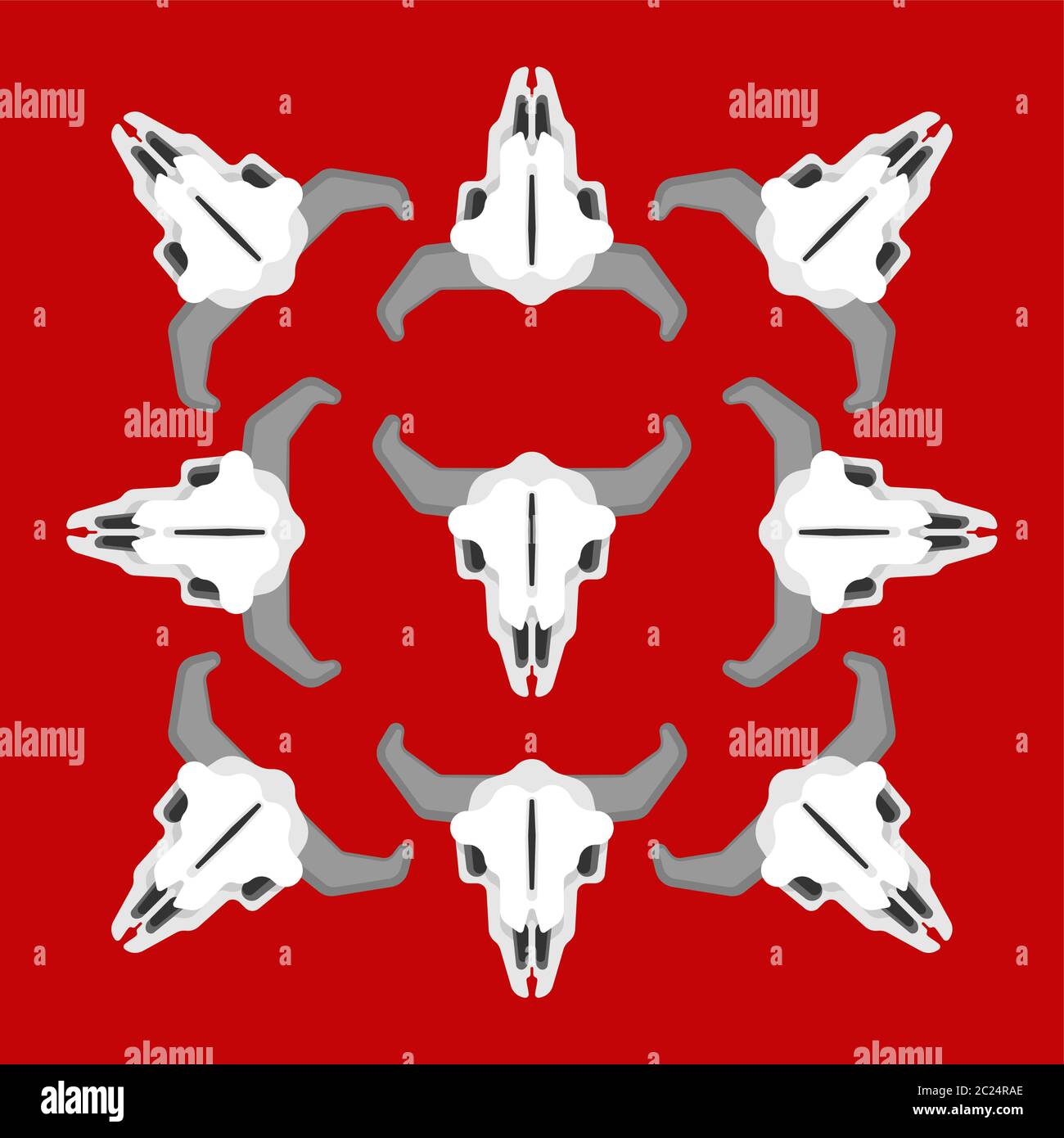 Skull cow round sign isolated. Skeleton head of bull symbol. vector ...