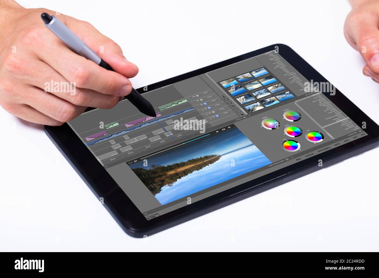 Video editor workplace hi-res stock photography and images - Alamy