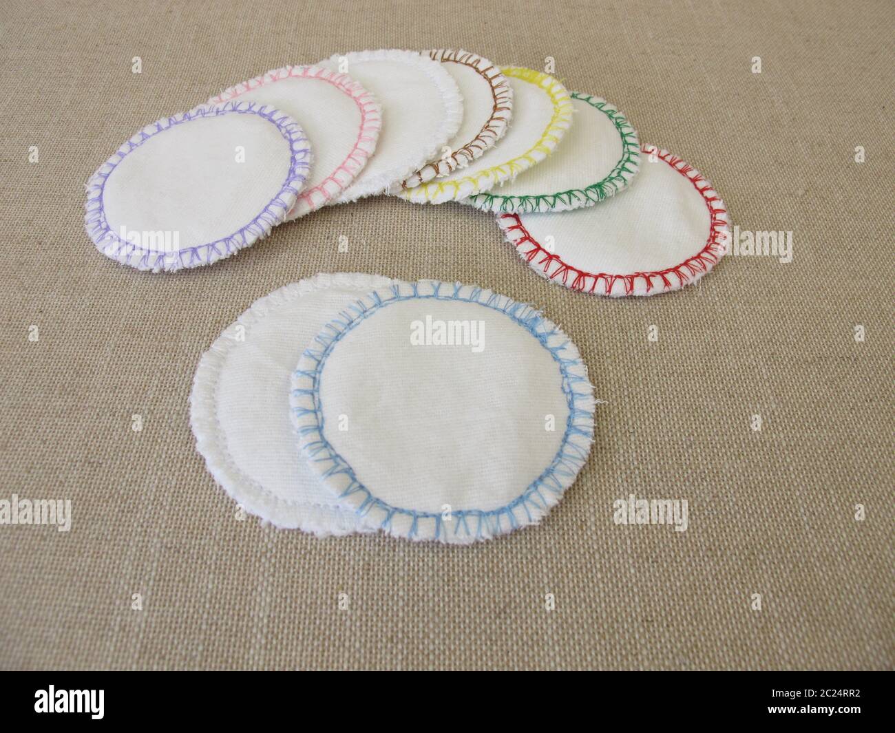 Handsewn, reusable, washable cotton cosmetic pads - makeup removal pads ...