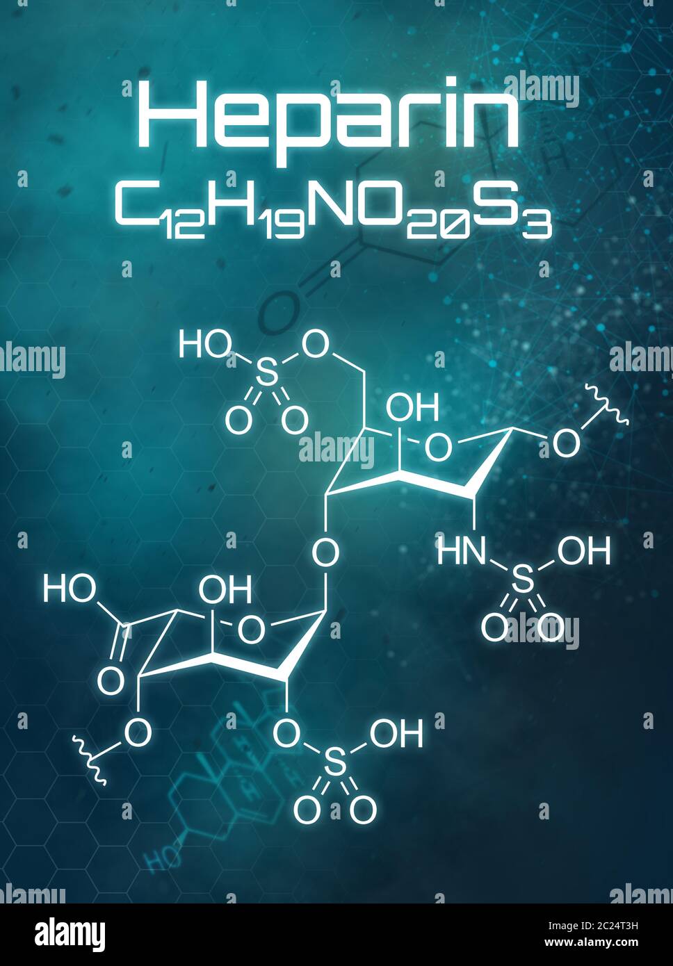 Chemical formula of Heparin on a futuristic background Stock Photo - Alamy
