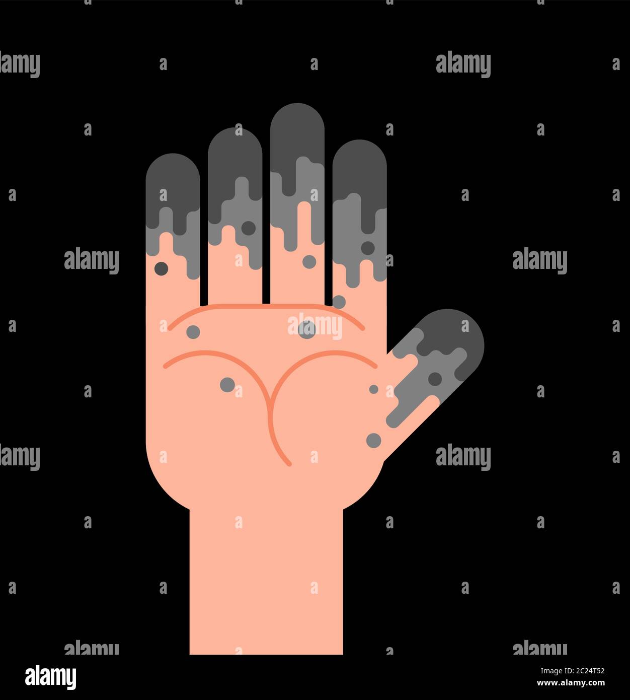 Dirty hand isolated. Fingers in mud. vector illustration Stock Vector ...