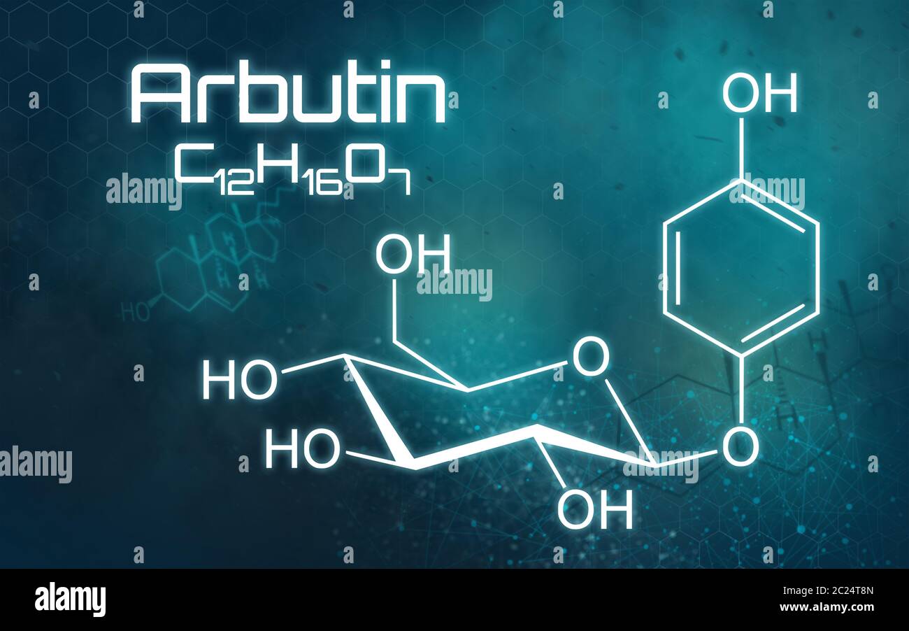 Chemical formula of Arbutin on a futuristic background Stock Photo - Alamy