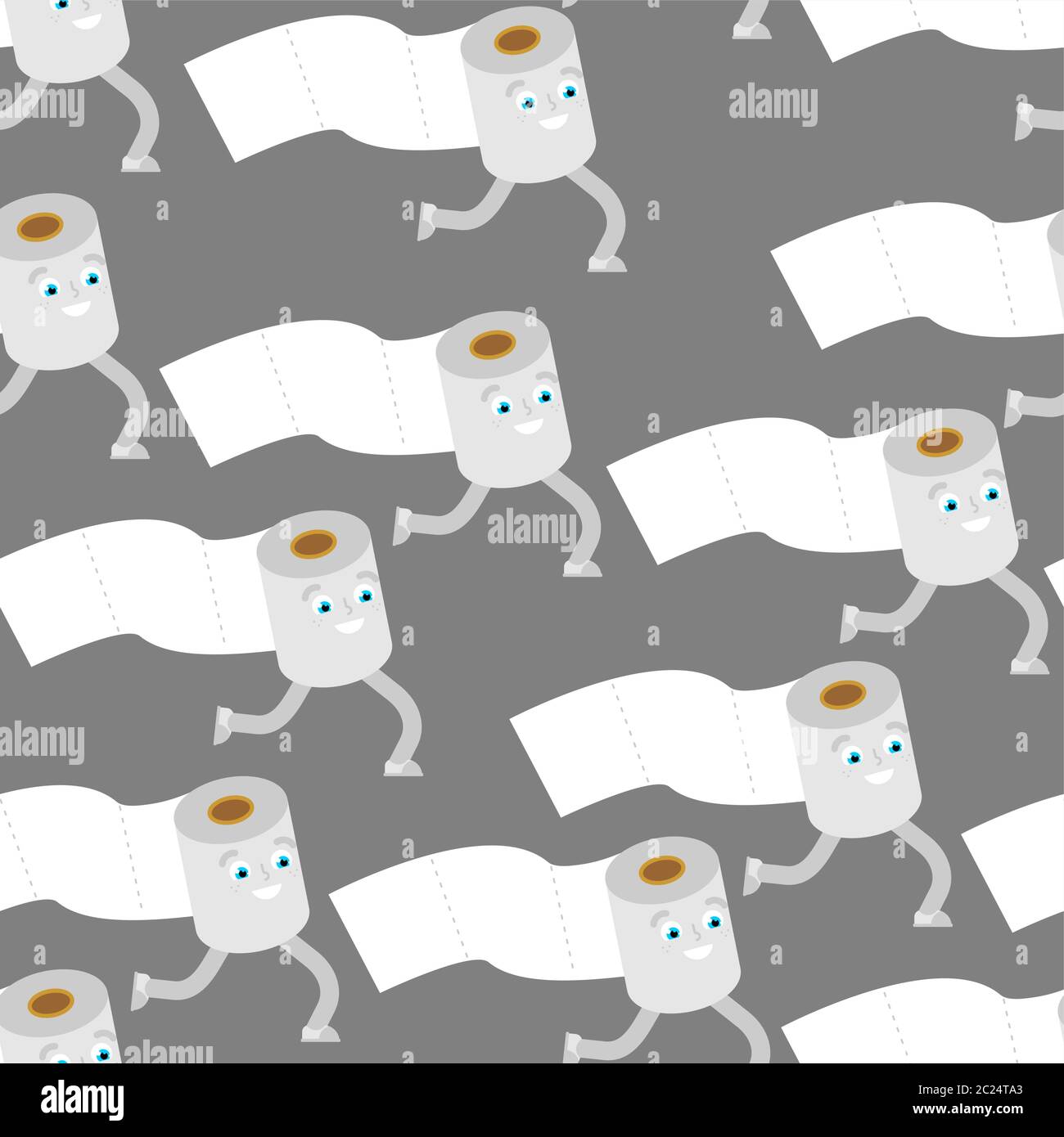 Toilet roll cartoon run pattern seamless. toilet paper background ...