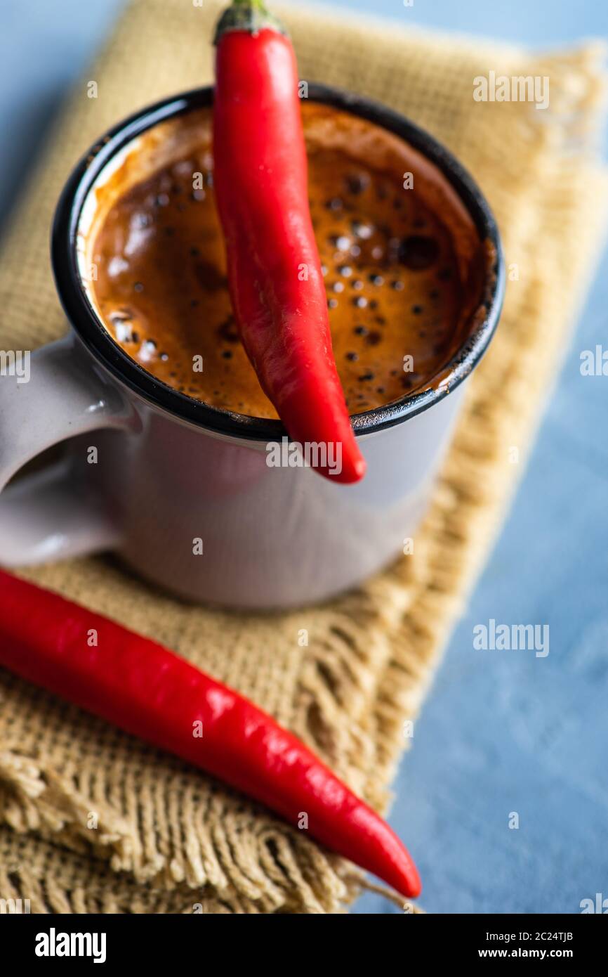 Hot chocolate with pepper Stock Photo - Alamy