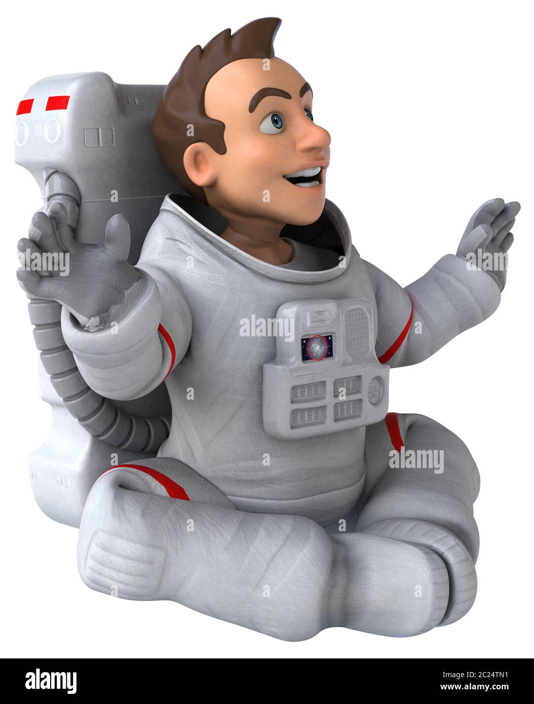Fun astronaut - 3D Illustration Stock Photo - Alamy