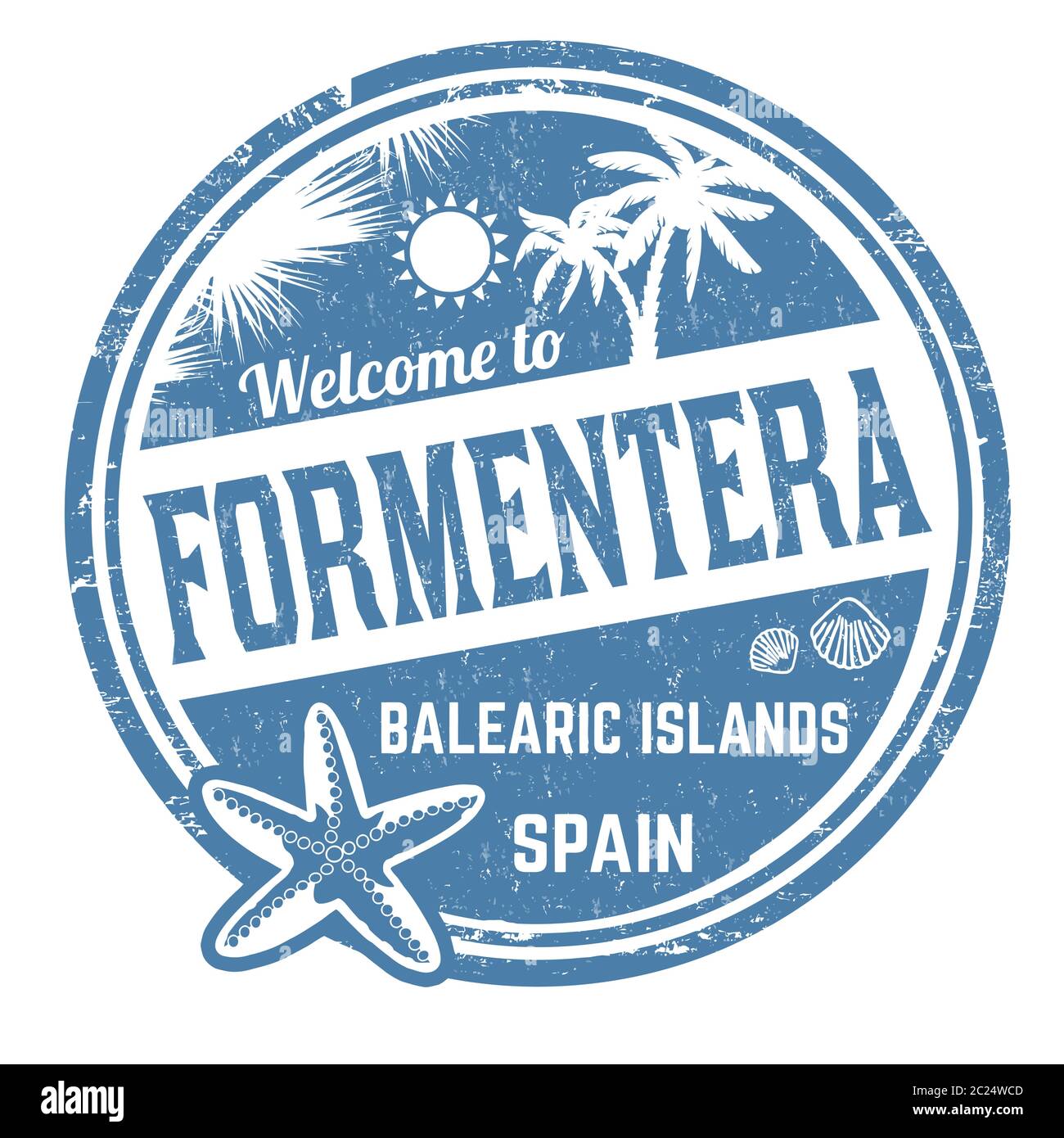 Welcome to Formentera sign or stamp on white background, vector ...