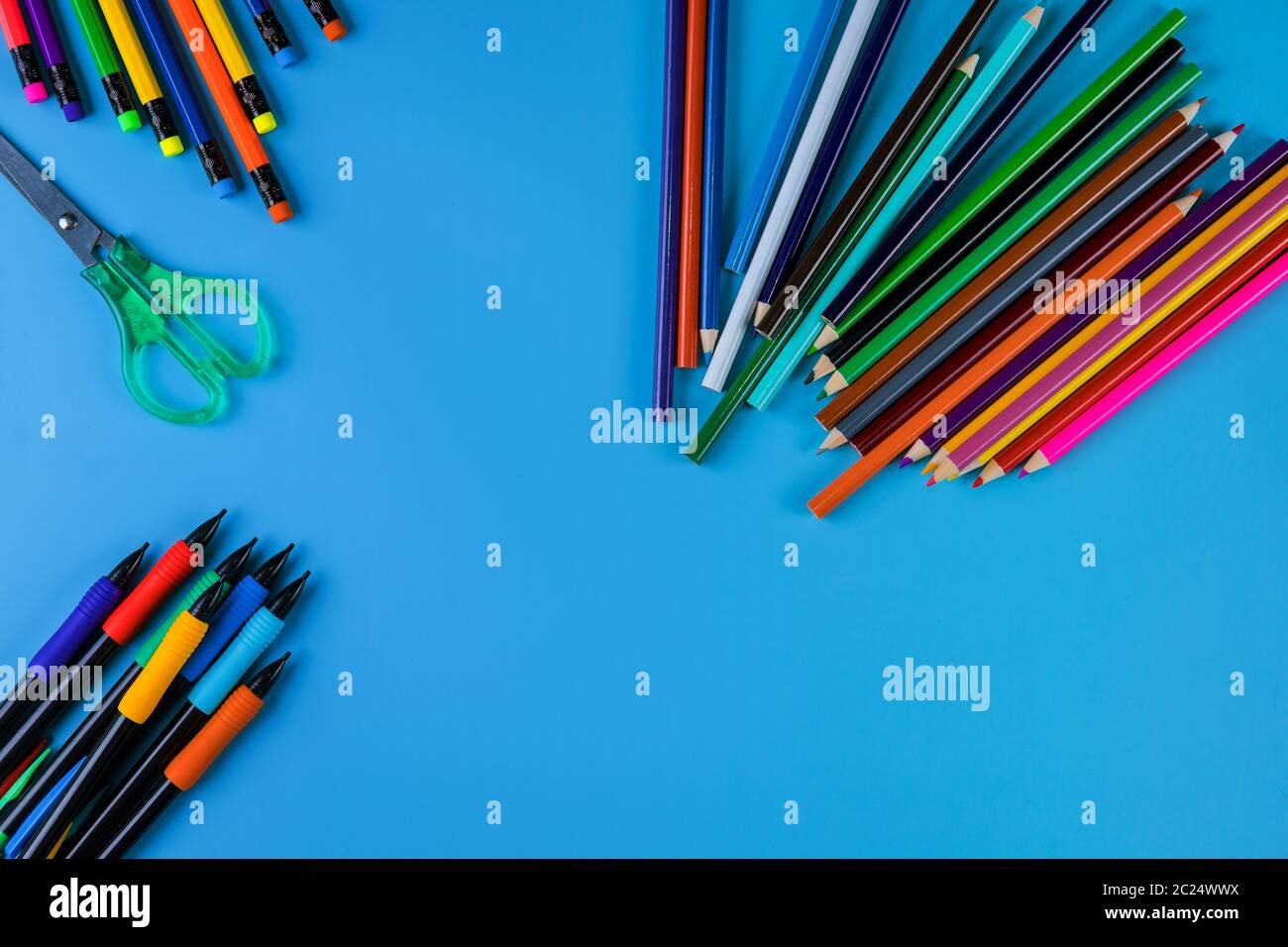 Back to school concept, student supplies for school Stock Photo - Alamy