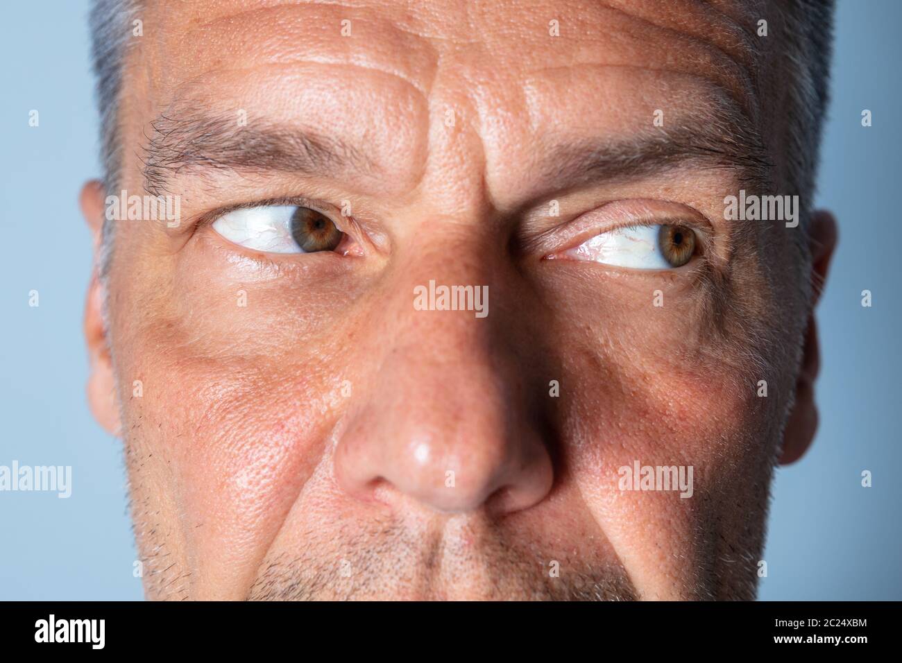 Man Doing Shifting Eye Exercise To Improve Vision Stock Photo - Alamy