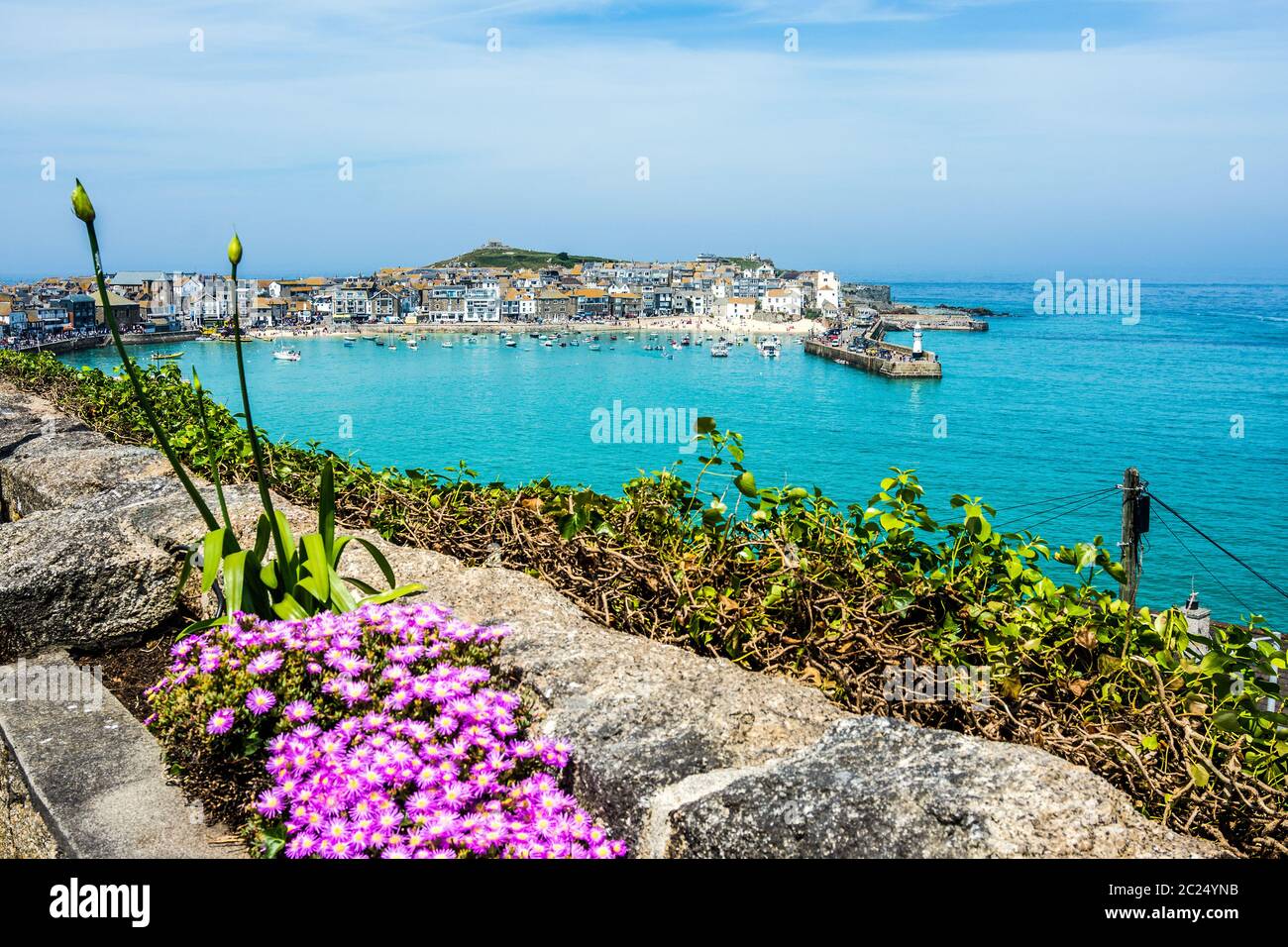 View of St. Ives and its harbor, Cornwall, UK Stock Photo - Alamy