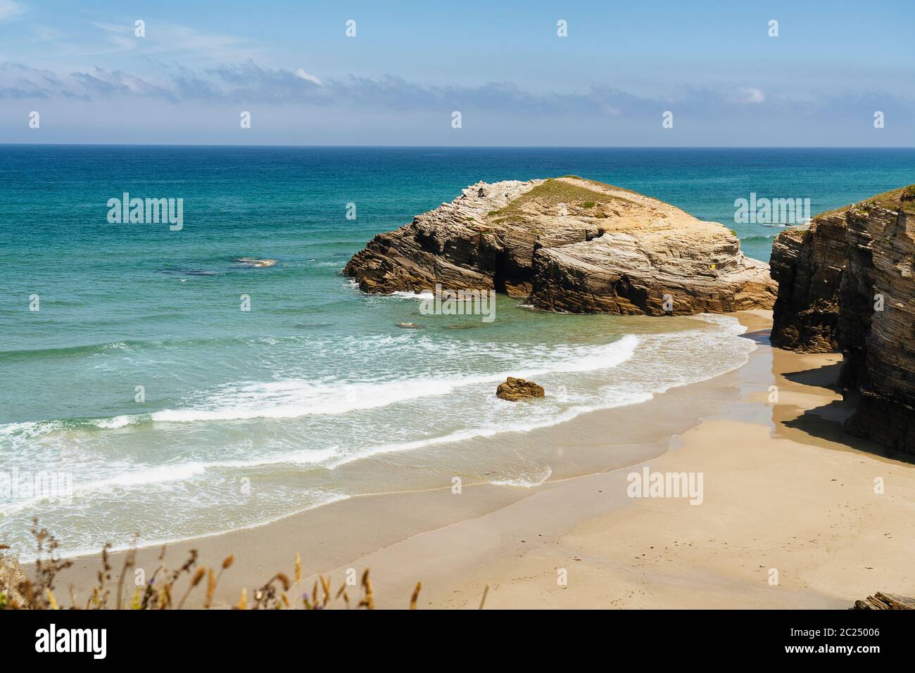 Scenery view of Cathedrals beach in Galicia, Spain Stock Photo - Alamy