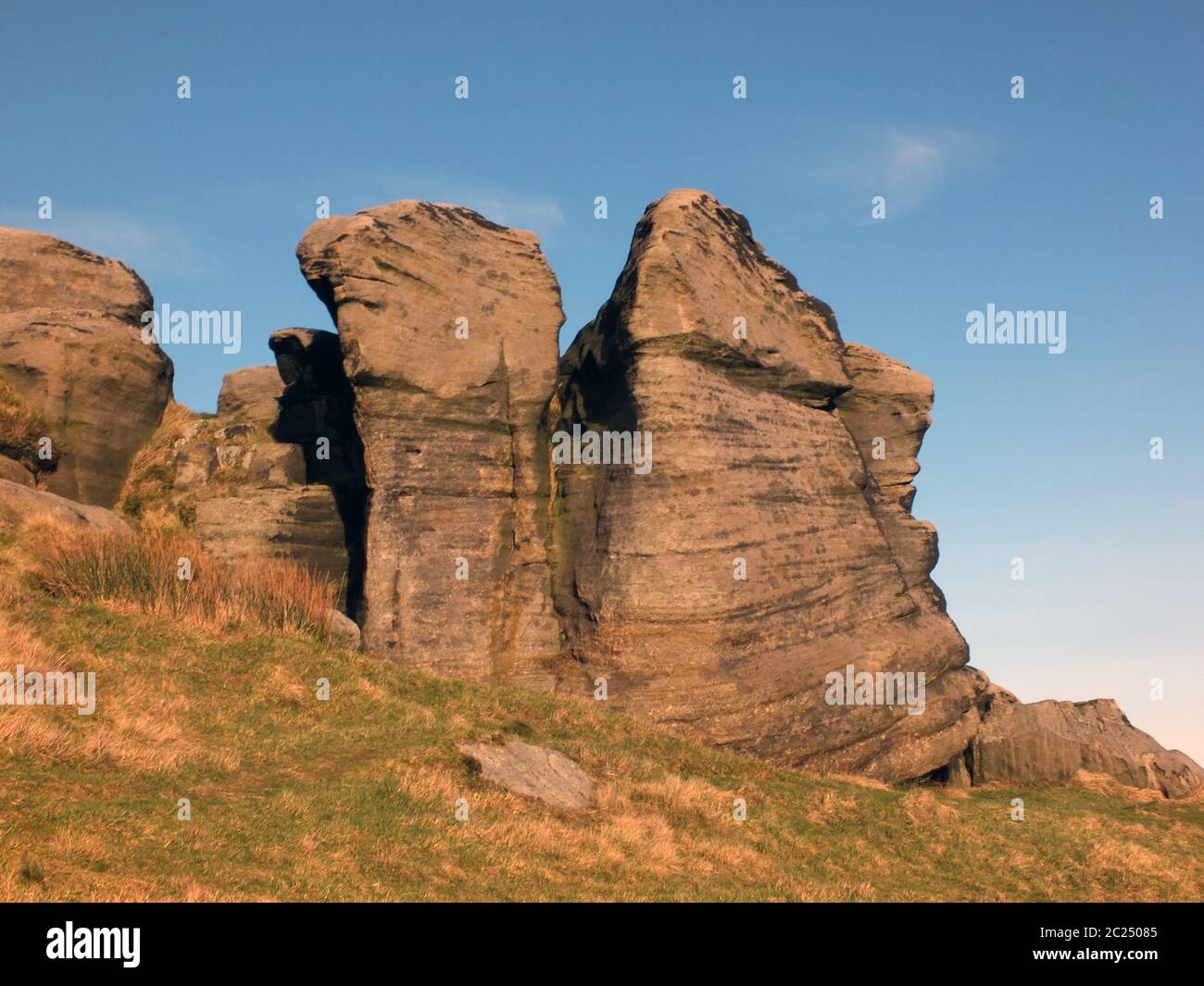 large rugged gritstone outcrop at the bridestones a large rock ...