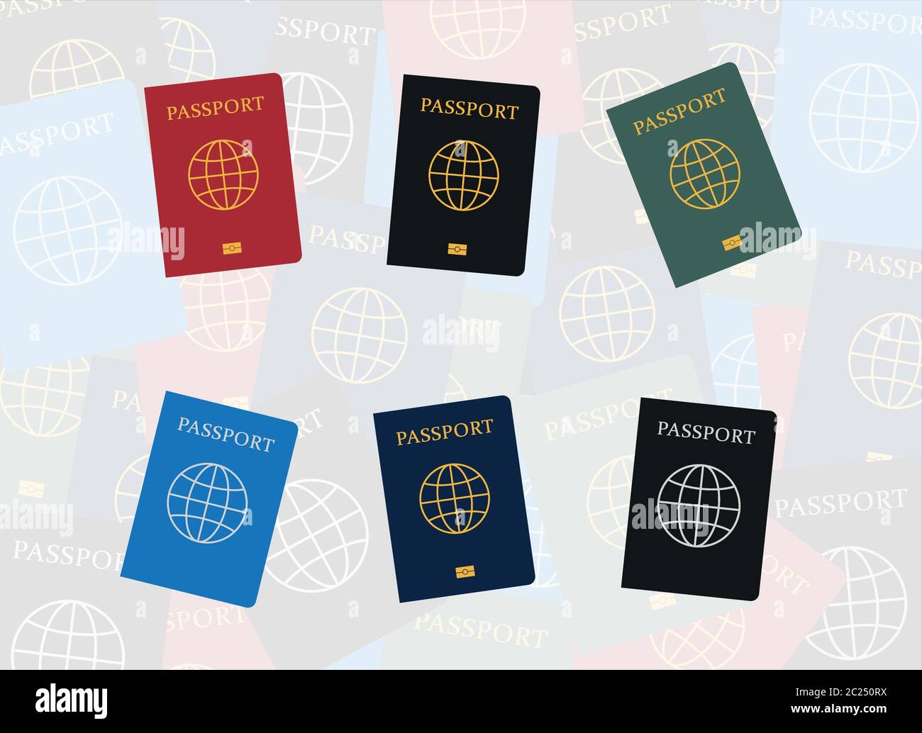Vector Of Assorted Passports From Around The World Stock Vector Image And Art Alamy