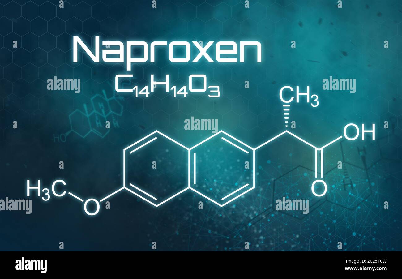 Chemical formula of Naproxen on a futuristic background Stock Photo - Alamy