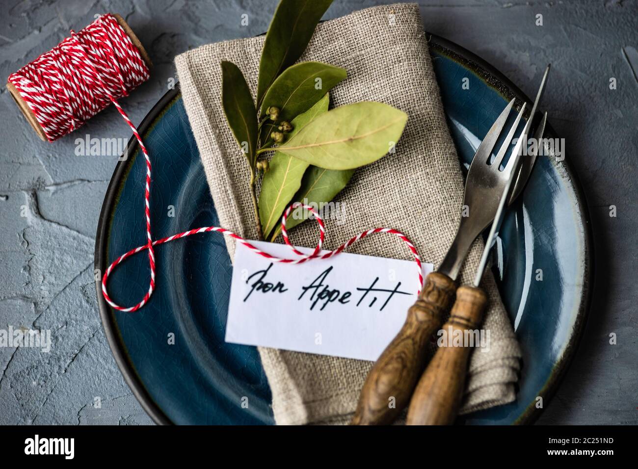Rustic table setting Stock Photo - Alamy