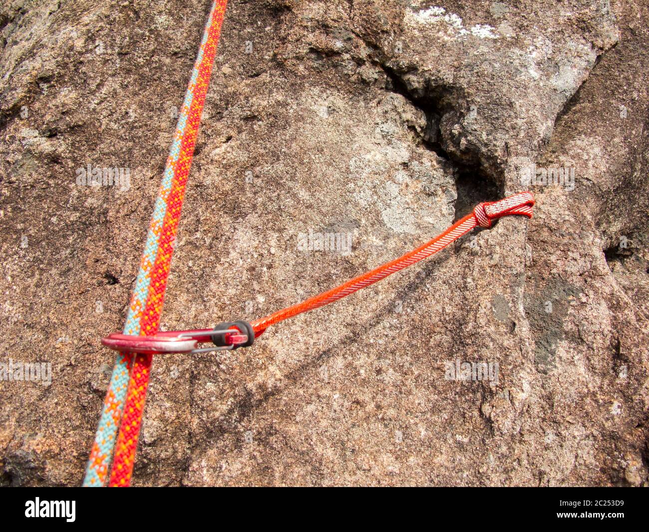 Moving rock climbing protection uses during rock climbing Stock Photo ...