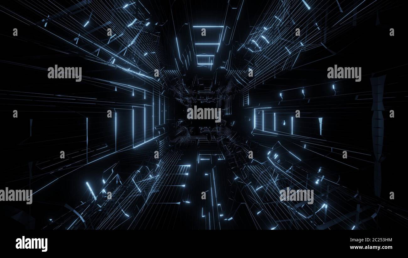 blue wireframe design with nice reflection 3d rendering background ...