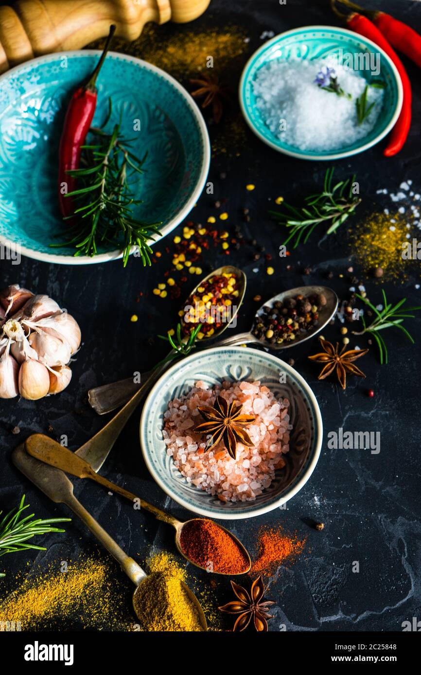 Spices as a cooking concept Stock Photo - Alamy