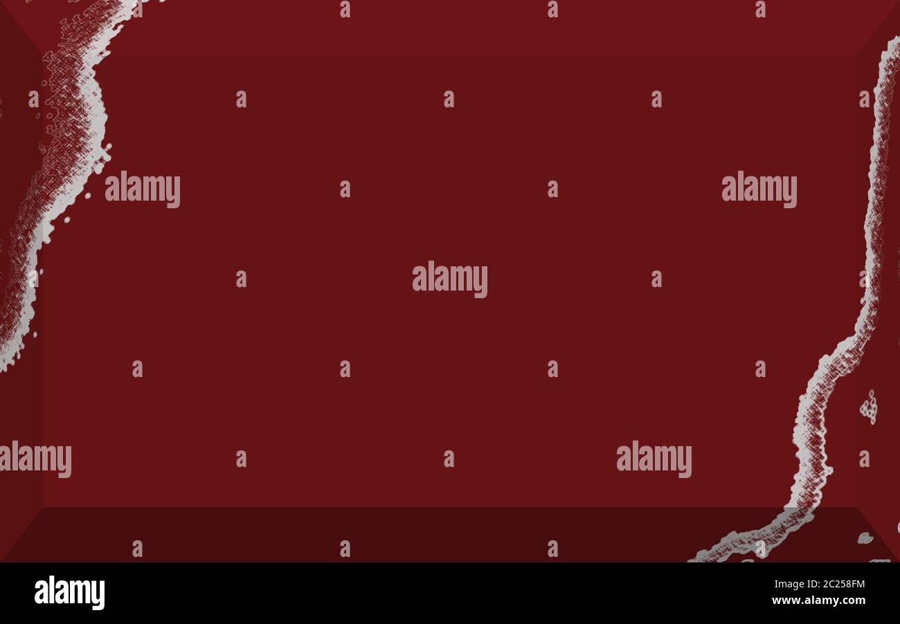 Background graphic in deep red, 3D base, partial border with spattered ...