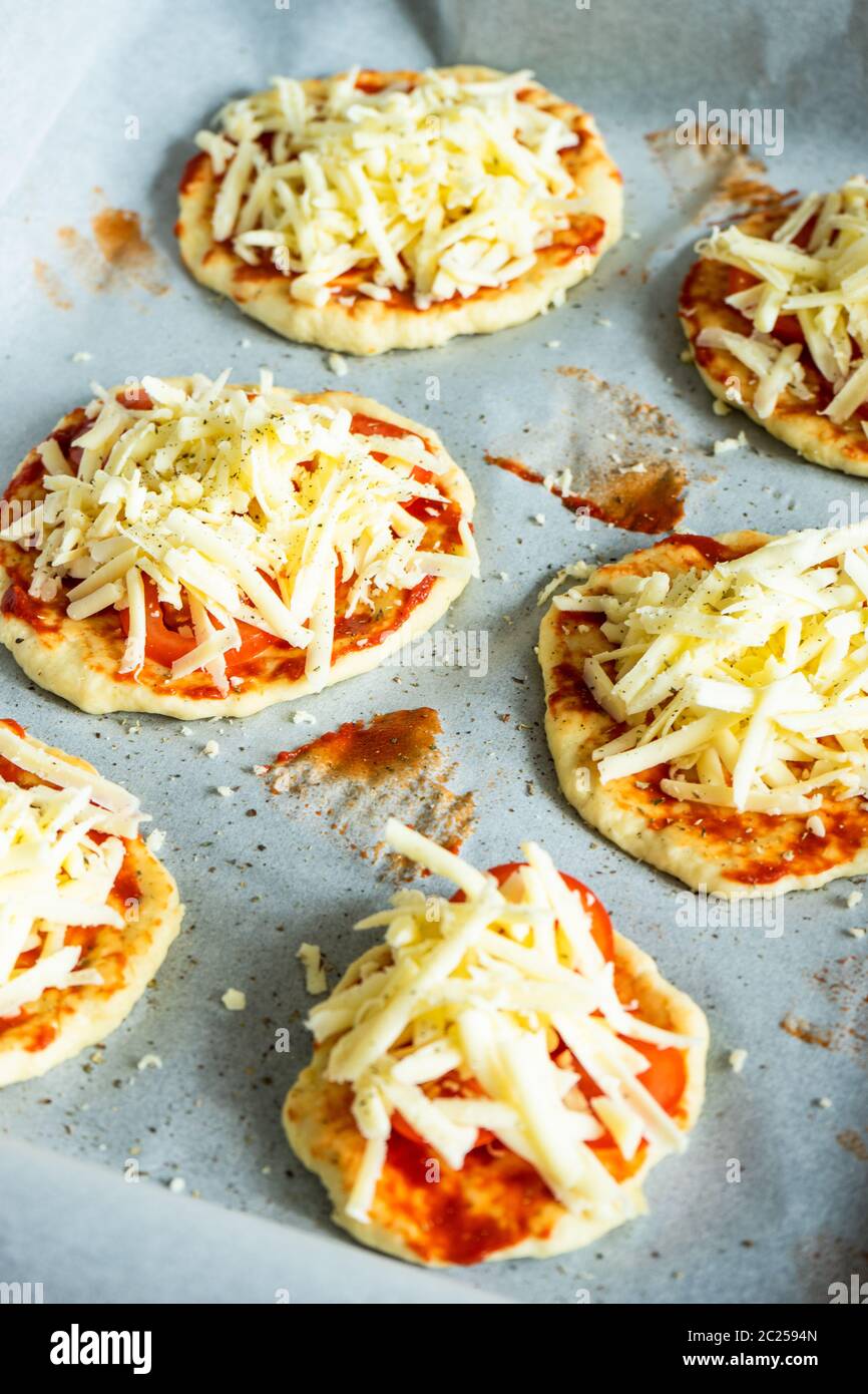 Homemade mini pizza Stock Photo - Alamy
