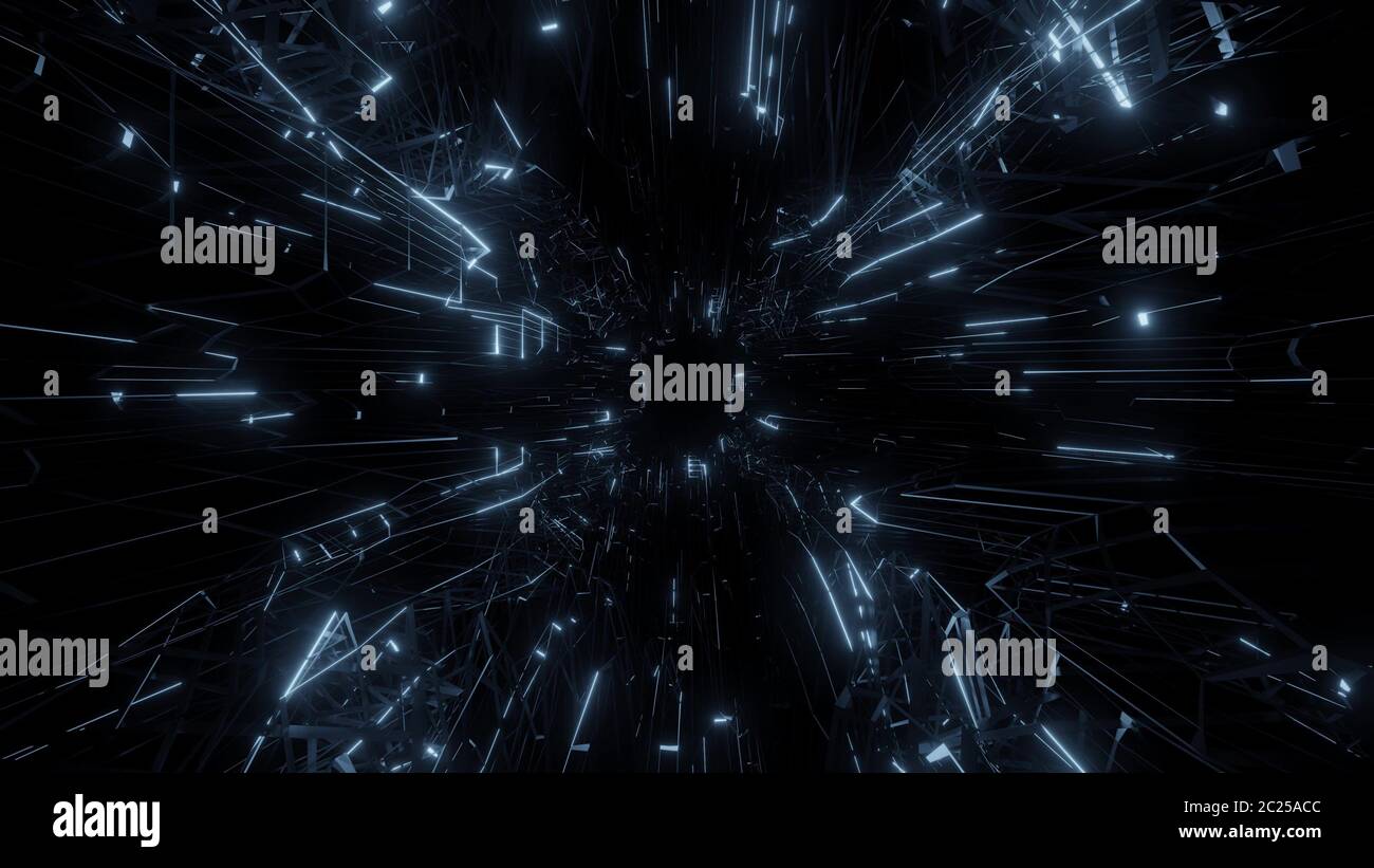 blue wireframe design with nice reflection 3d rendering background ...