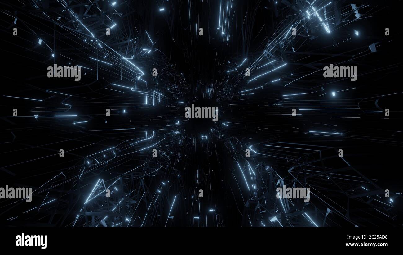 blue wireframe design with nice reflection 3d rendering background ...