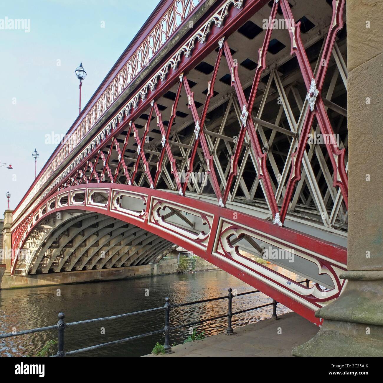 the historic 19th century crown point bridge crossing the river aire in ...