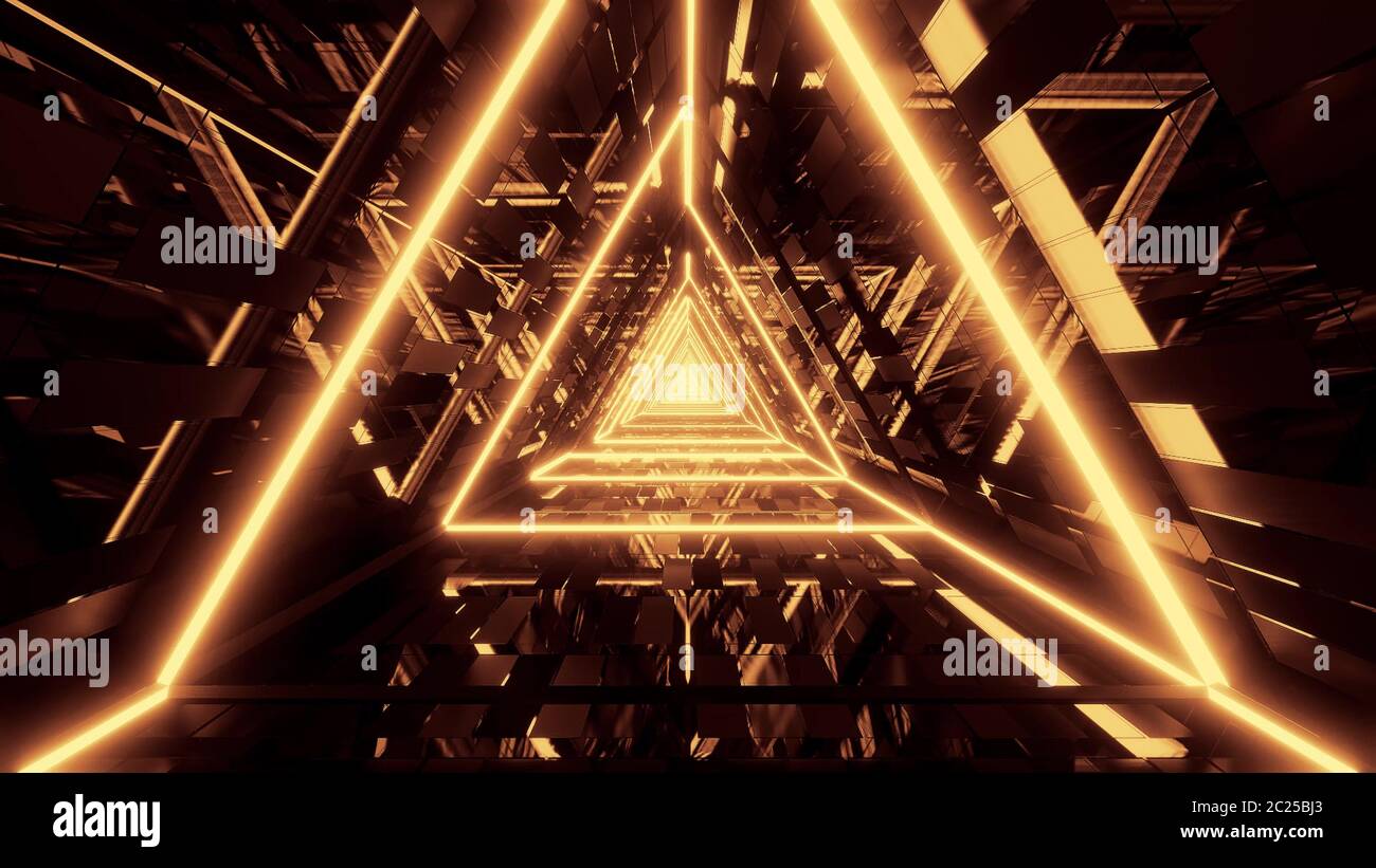 abstract glowing golden triangle wireframe background walpaper 3d ...