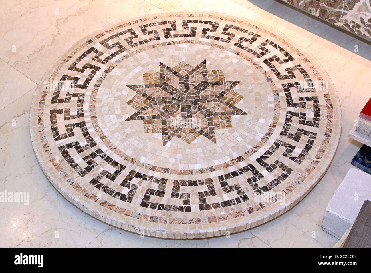 Marble Floor Mosaic with Octagonal Star Shape Stock Photo - Alamy