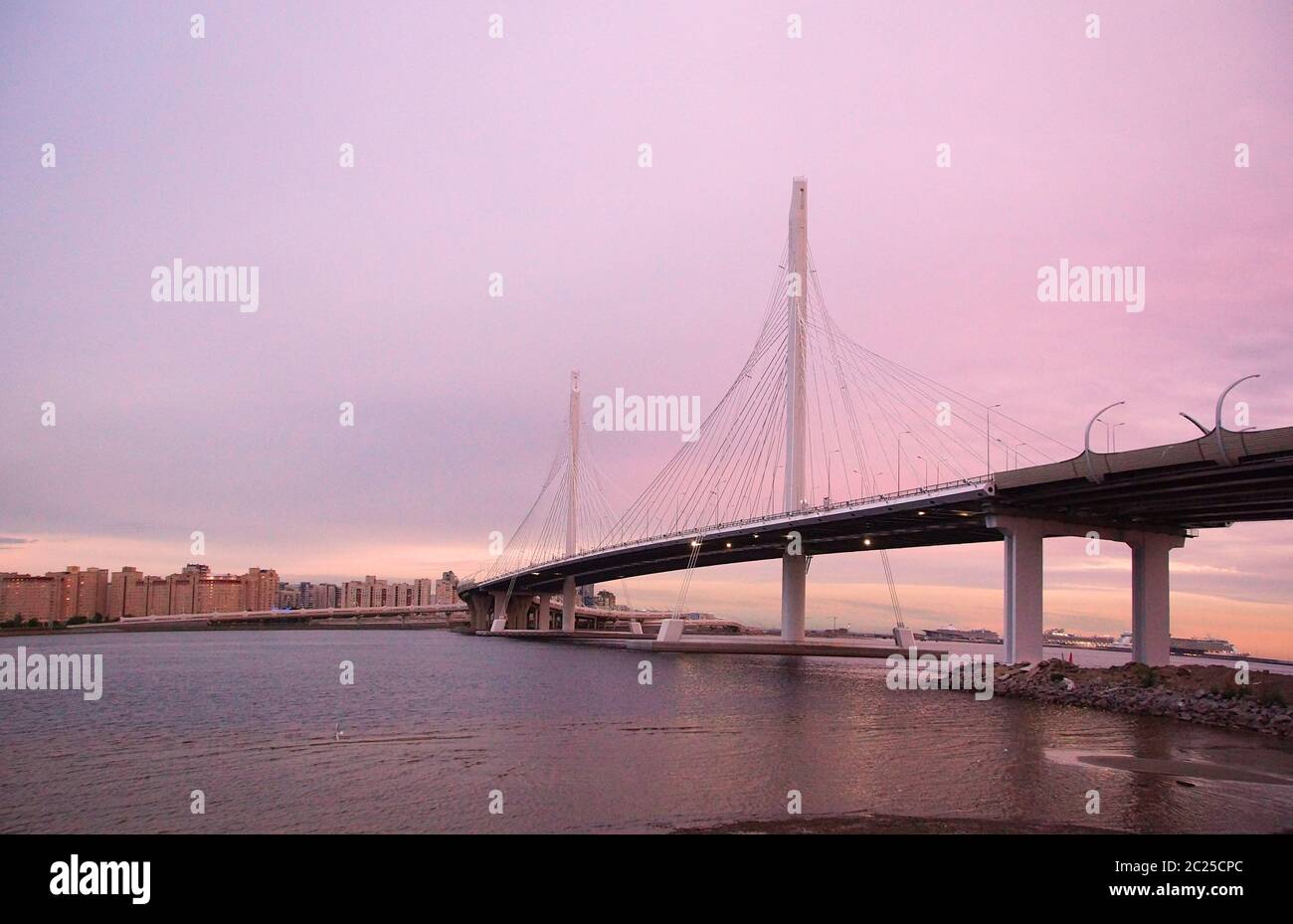 Summer evening and sunset on Krestovsky Island Stock Photo - Alamy