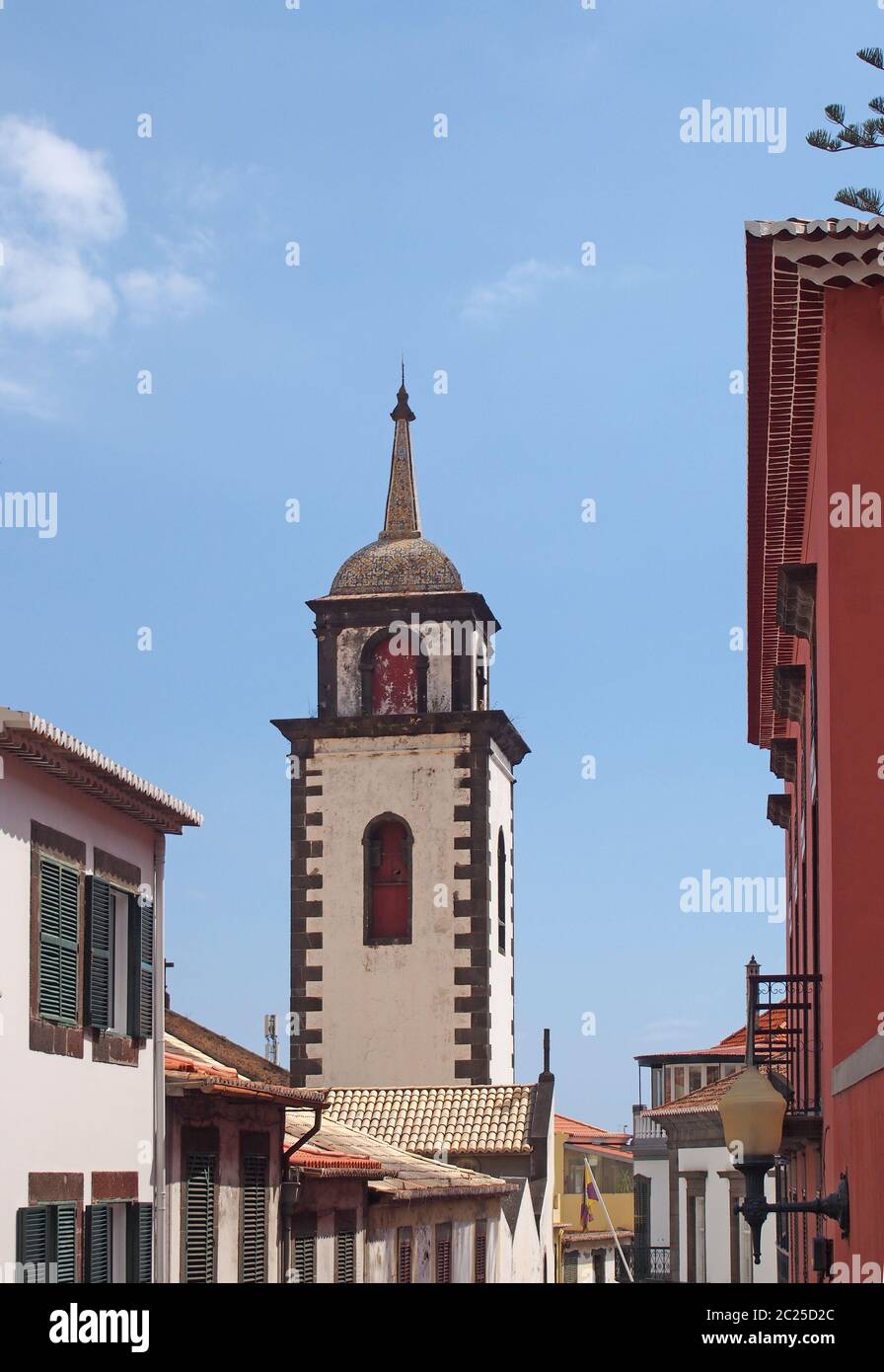 the tower of São Pedro church in funchal a historic 17th century ...