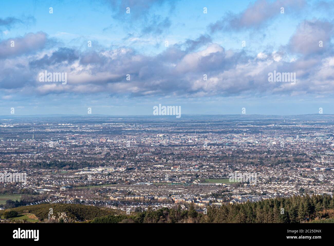 Stunning panoramic view of Dublin city and port from Ticknock, 3rock ...