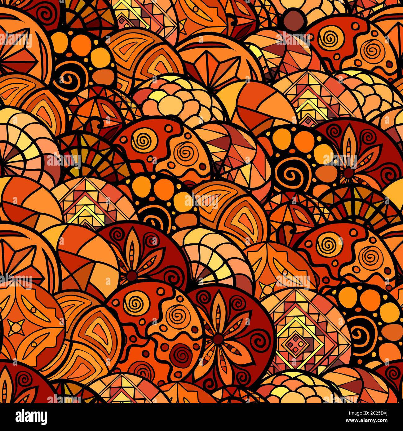 hand drawn ethnic seamless pattern Stock Photo - Alamy