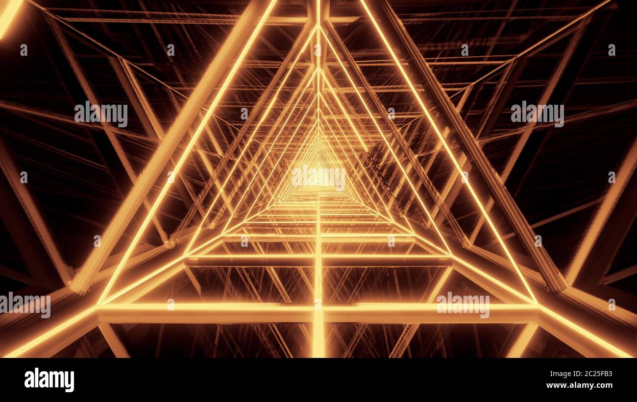 abstract glowing golden triangle wireframe background walpaper 3d ...