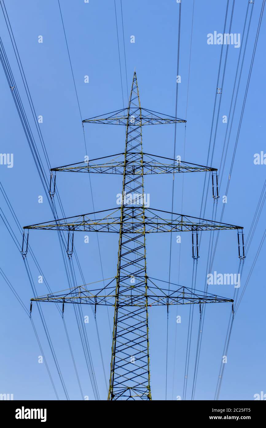 High voltage electricity pylon Stock Photo - Alamy