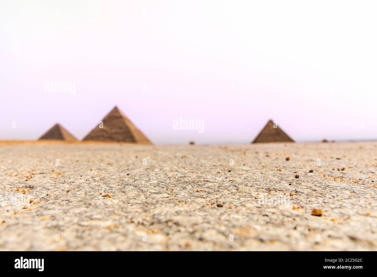 Giza desert and the Pyramids on the background, Egypt Stock Photo - Alamy