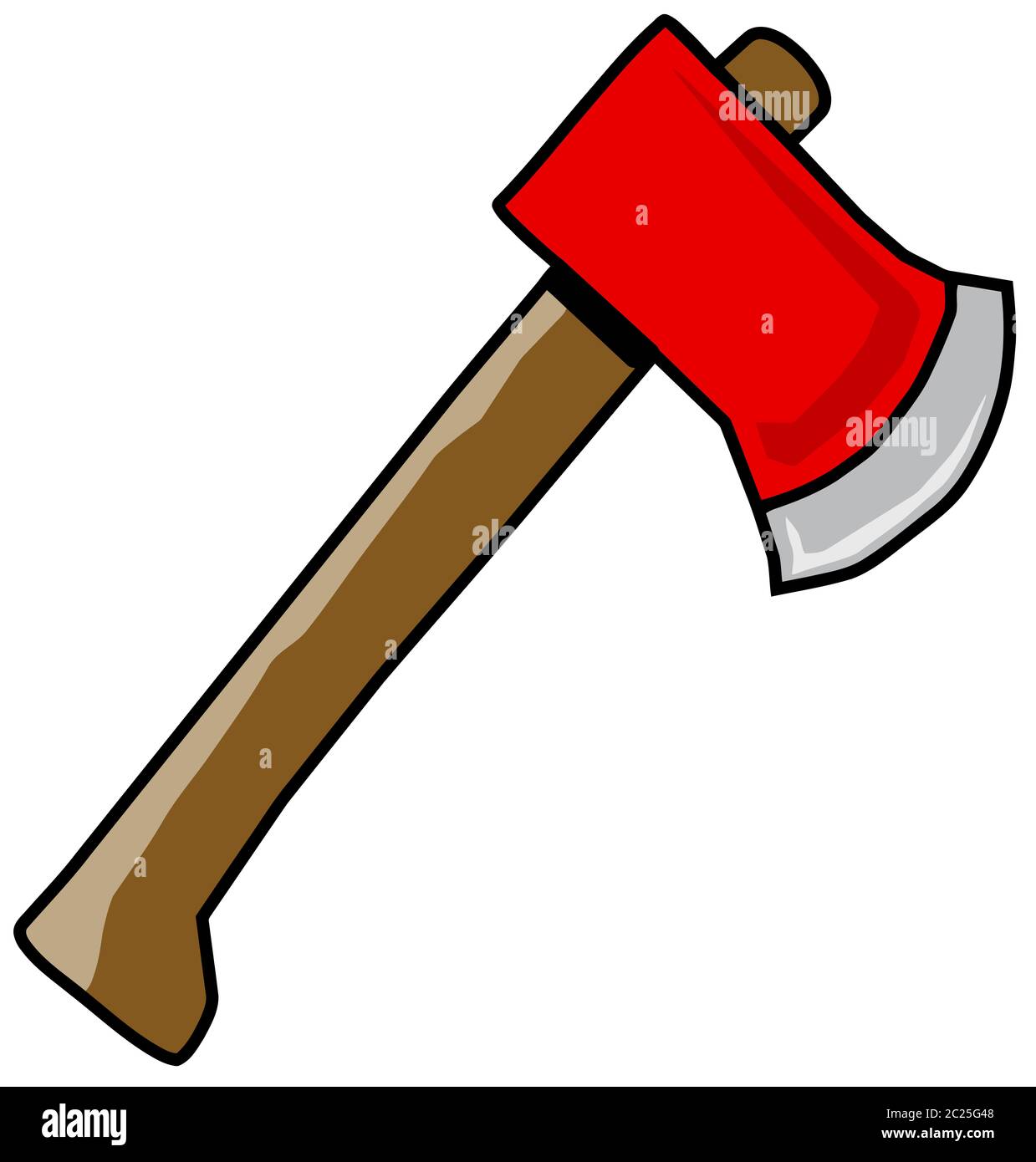 axe red wood iron cut firefighter illustration Stock Photo - Alamy