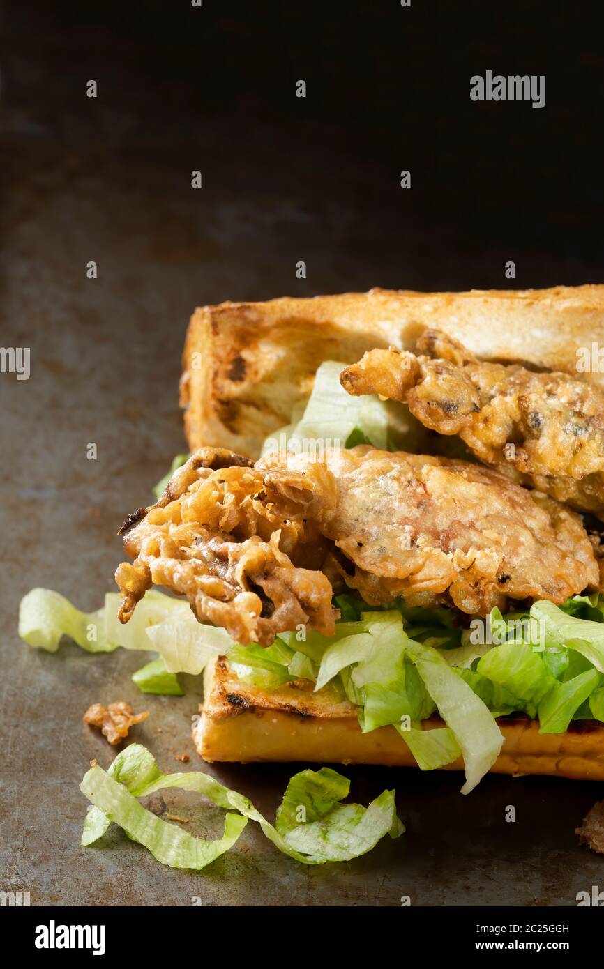 close up of soft shell crab seafood po boy sandwich Stock Photo - Alamy