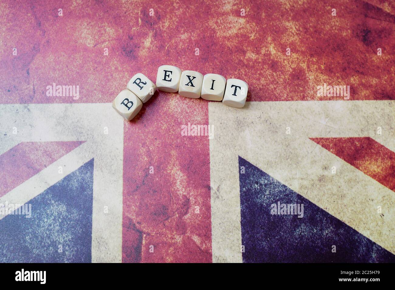 Brexit letter cube on Union Jack Stock Photo - Alamy