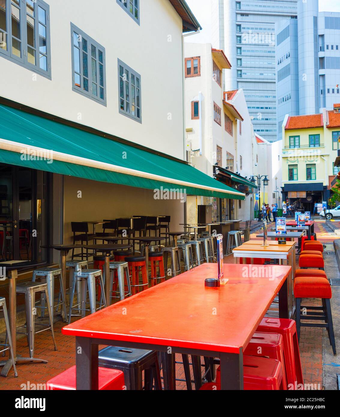 Long table red chairs hi-res stock photography and images - Alamy