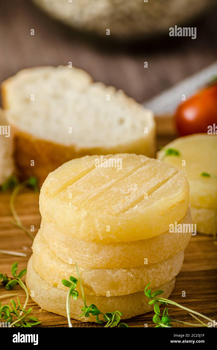 Czech smelly cheese - Olomoucke tvaruzky, product photo Stock Photo - Alamy