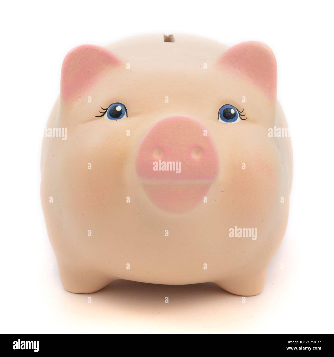 An isolated over white piggy bank for saving cash for a future goal ...