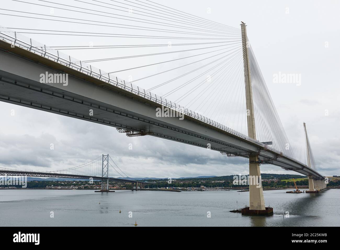 The new Queensferry Crossing bridge over the Firth of Forth with the ...