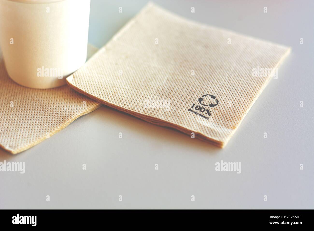Disposable napkin made from recycled paper Stock Photo - Alamy