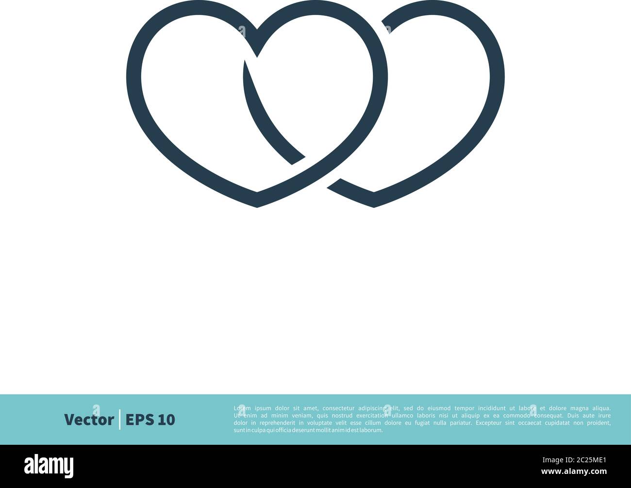 Heart / Love Line Art Icon Vector Logo Template Illustration Design ...