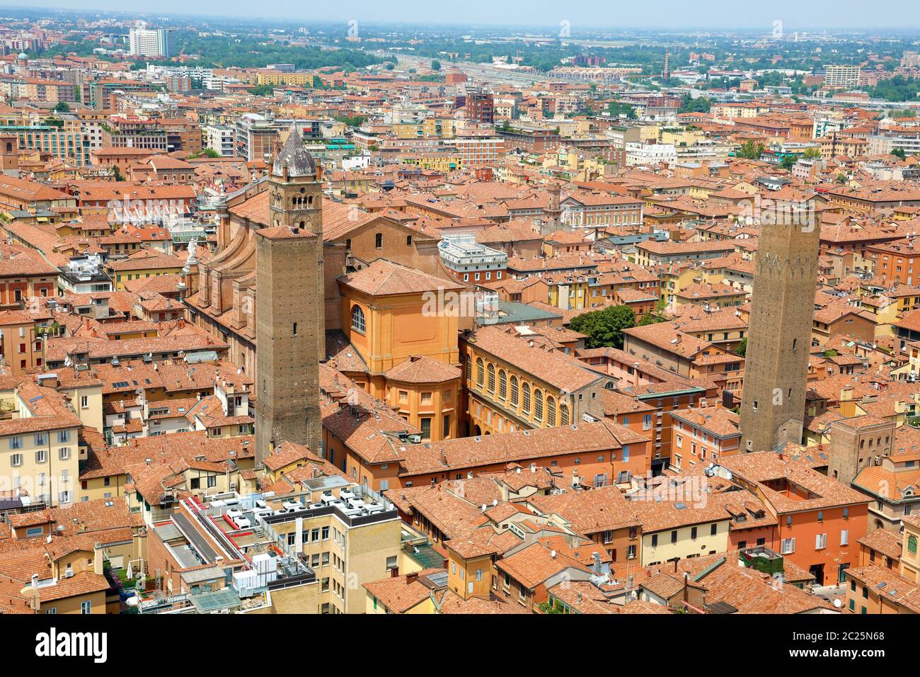 Bologna aerial cityscape view with cathedral and old medieval city ...