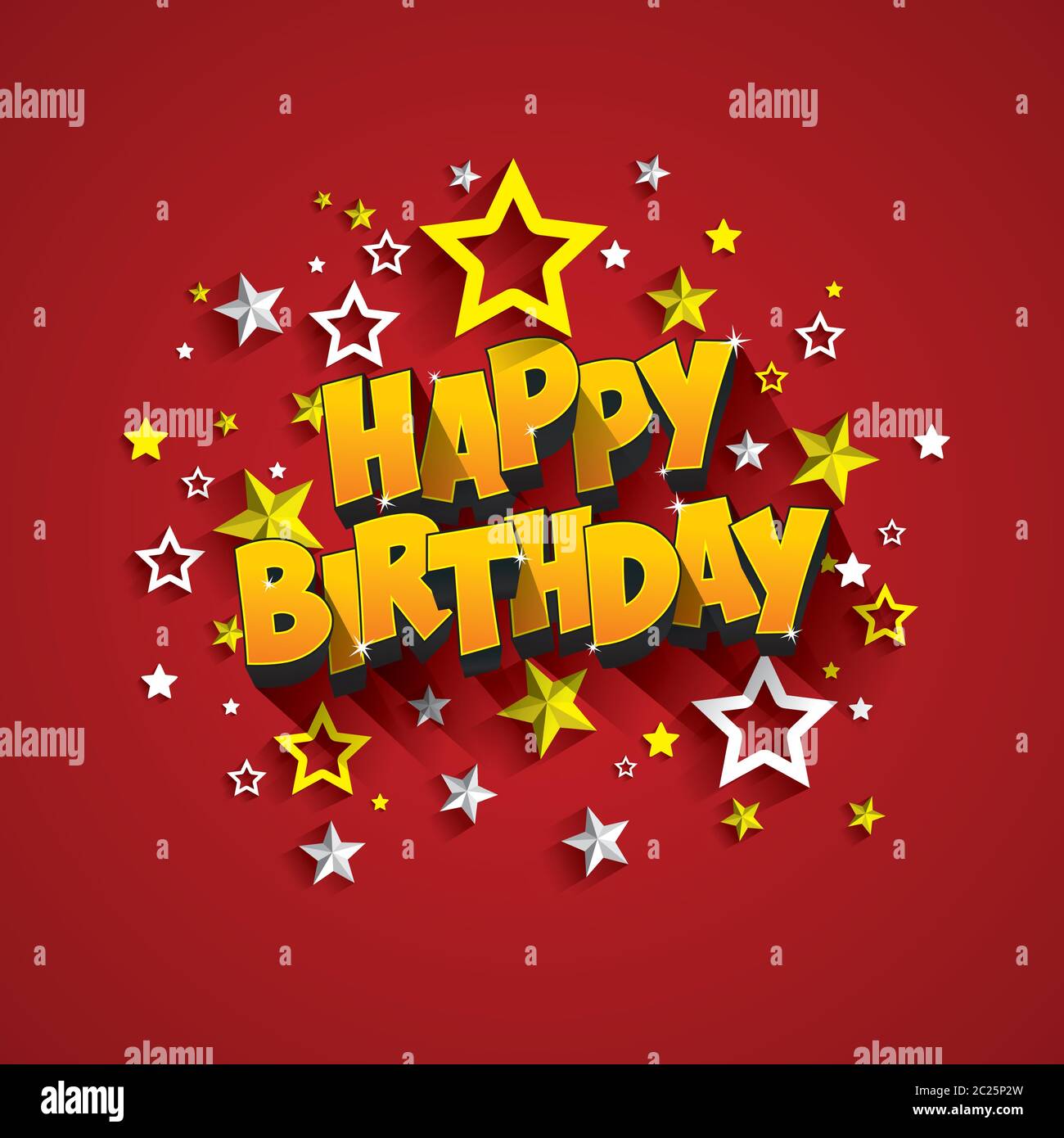 Happy Birthday Greeting Card Vector Illustration Stock Vector Image ...