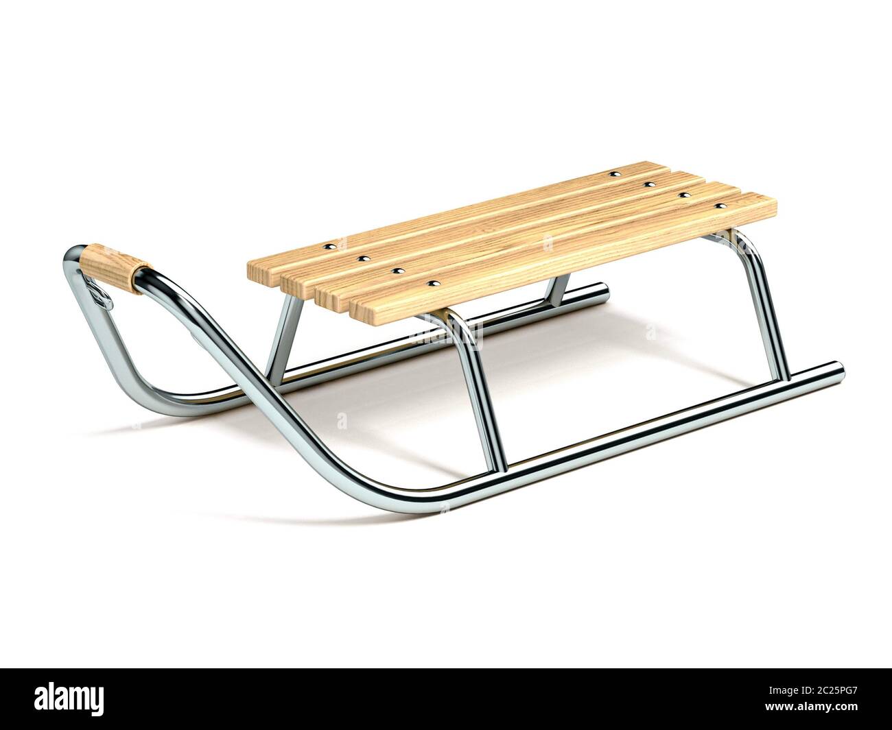 Wooden metal sledge 3D Stock Photo - Alamy