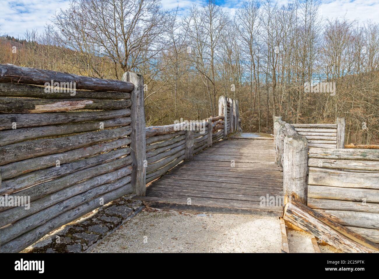 Reconstruction of a Celtic city gate in Bavaria Stock Photo - Alamy
